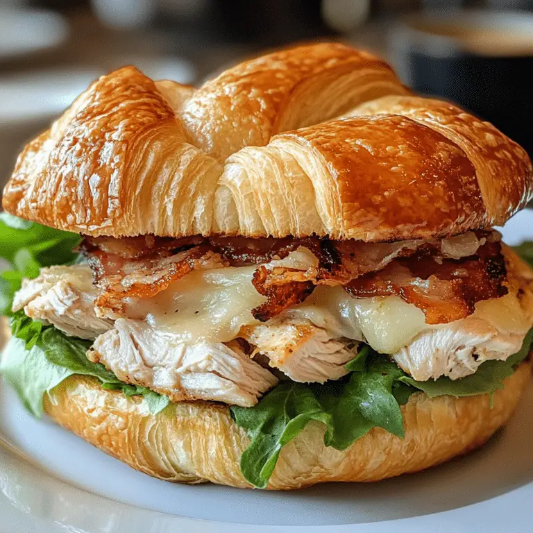 Chicken Caesar Croissant Sandwich Recipe | Homemade Menus