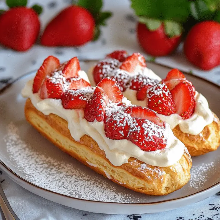 Strawberry Eclairs | Homemade Menus