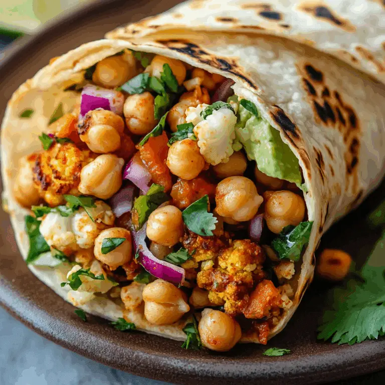 Chili Lime Chickpea Cauliflower Wrap | Homemade Menus