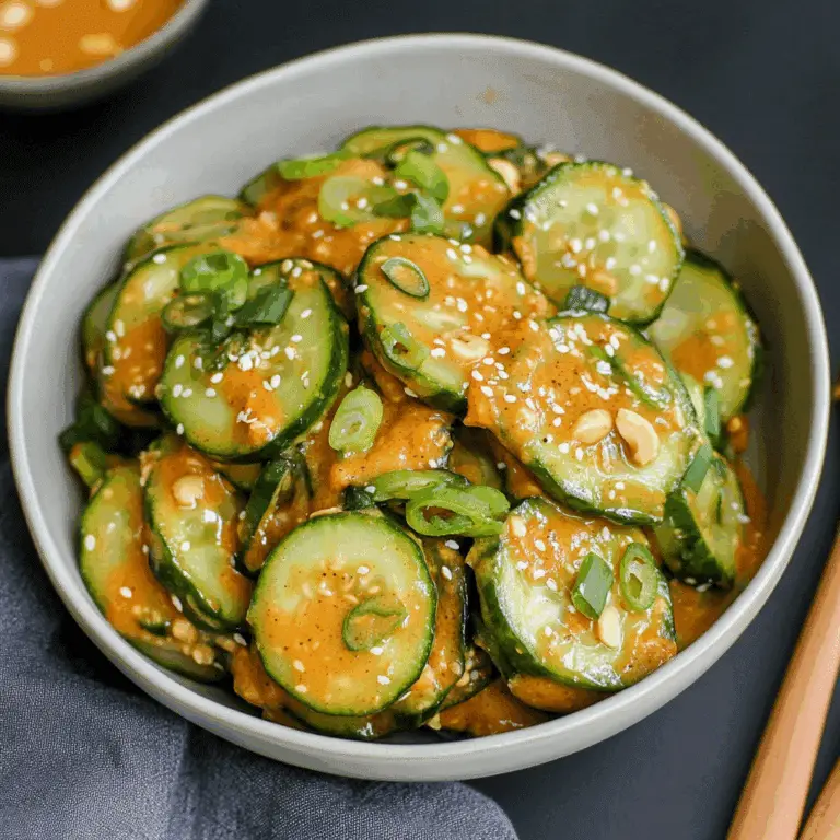Cucumbers in Spicy Peanut Sauce | Homemade Menus