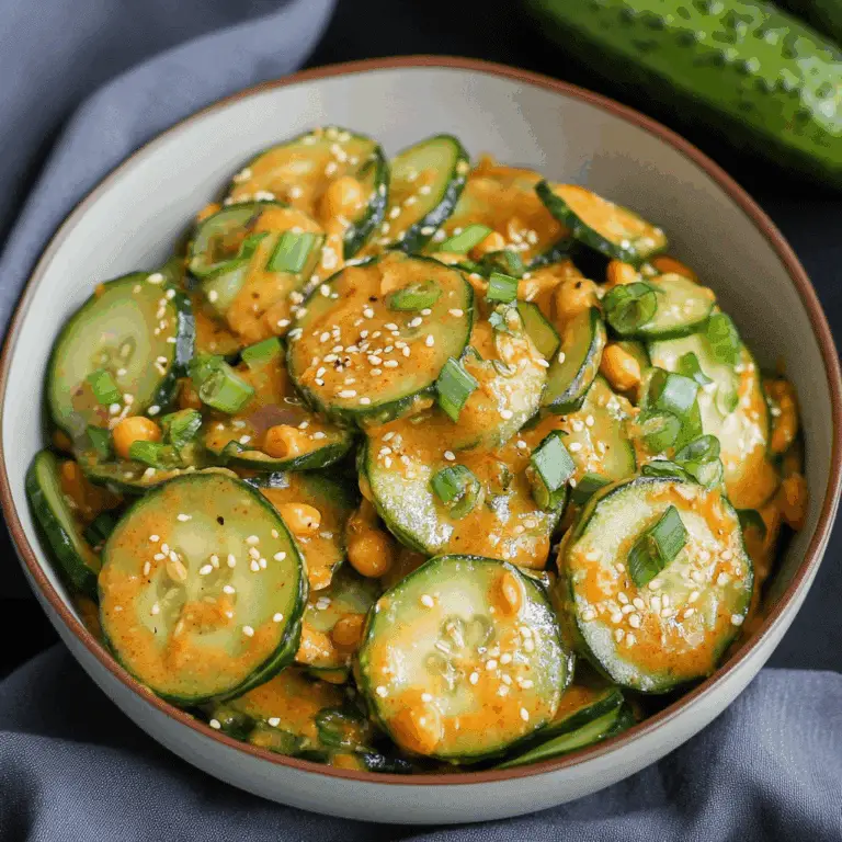 Cucumbers in Spicy Peanut Sauce | Homemade Menus