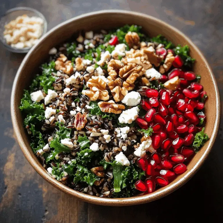 Pomegranate, Kale, and Wild Rice Salad with Walnuts and Feta | Homemade ...
