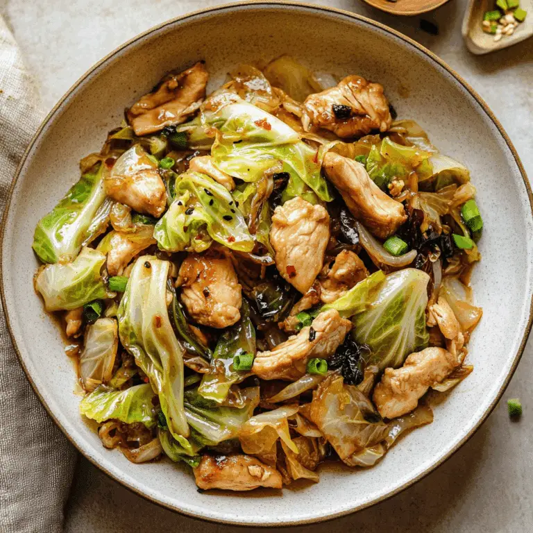 Chinese Chicken Cabbage Stir-Fry | Homemade Menus