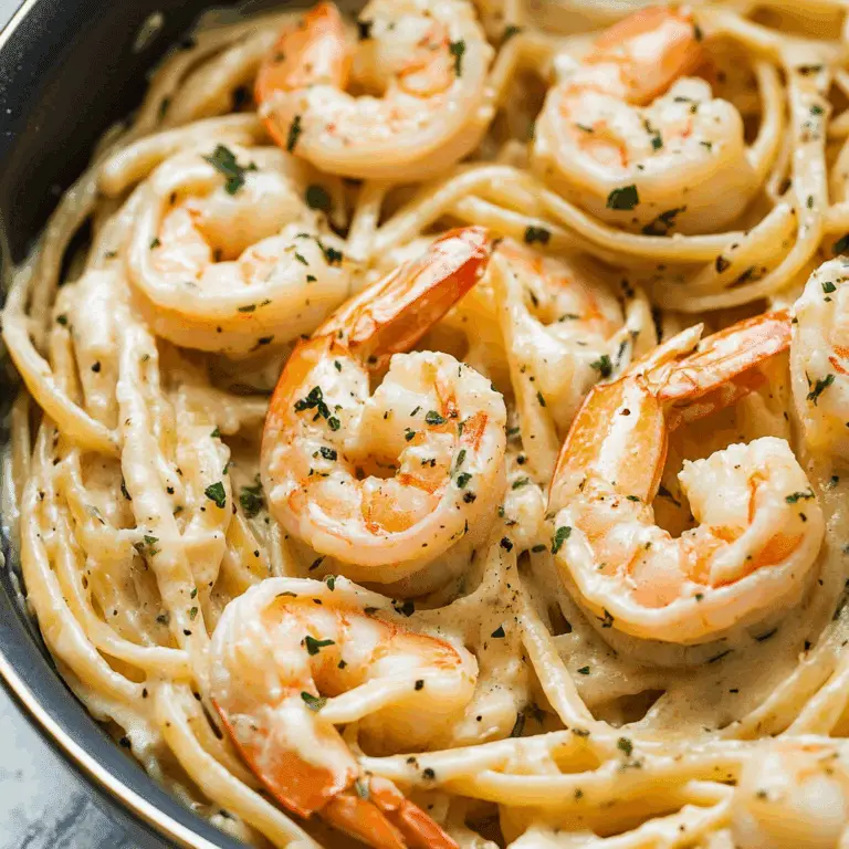 Creamy Garlic Shrimp Pasta | Homemade Menus