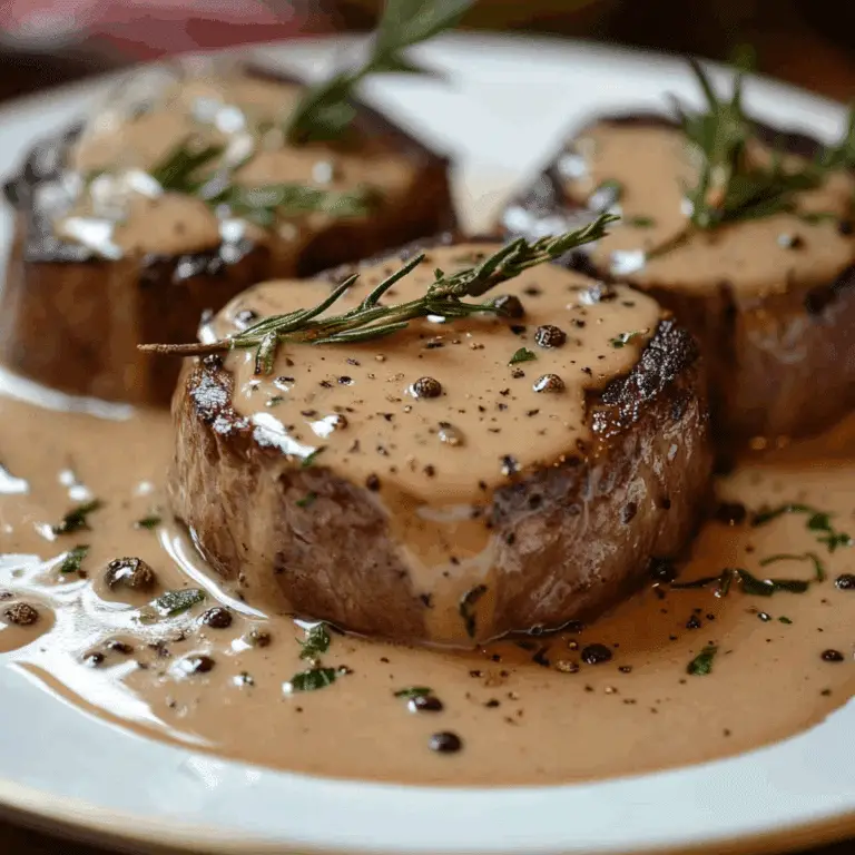 Filet Mignon with Peppercorn Sauce | Homemade Menus