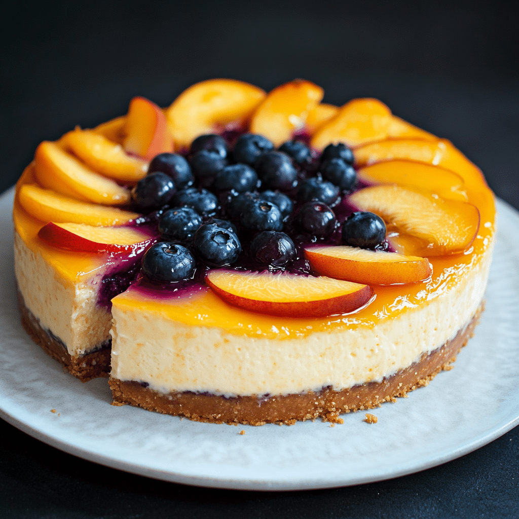 Irresistible Blueberry Peach Cheesecake Recipe | Homemade Menus