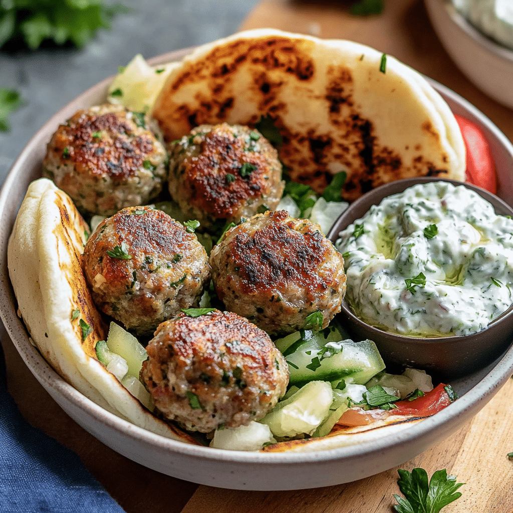 Flavorful Greek Turkey Meatball Gyro with Tzatziki Recipe | Homemade Menus