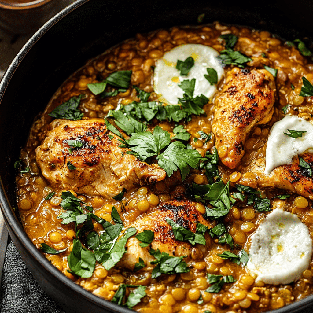 Easy One Pot Chicken and Lentils Recipe | Homemade Menus
